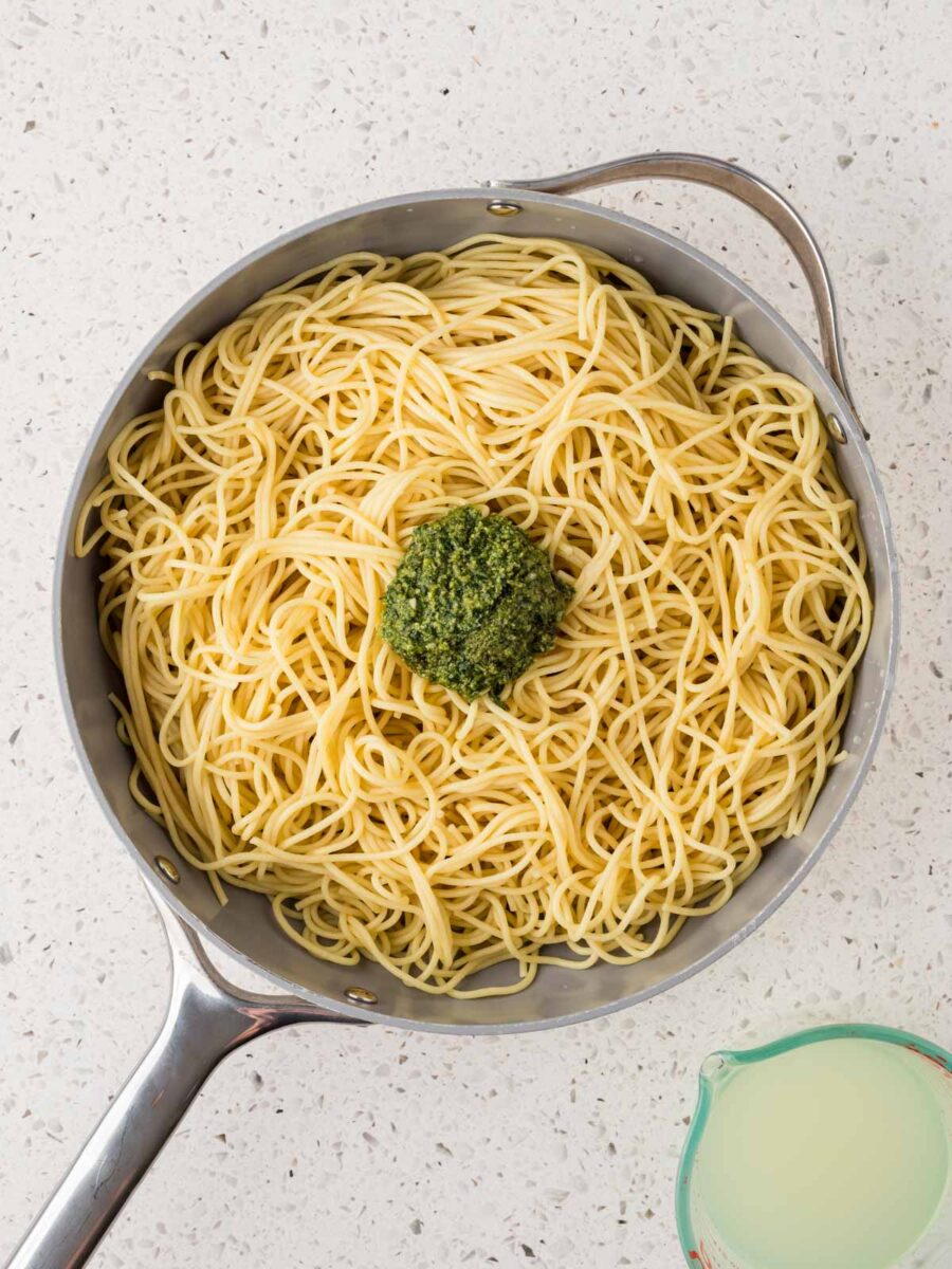 Easy Basil Pesto Pasta - Spaghetti and Confetti