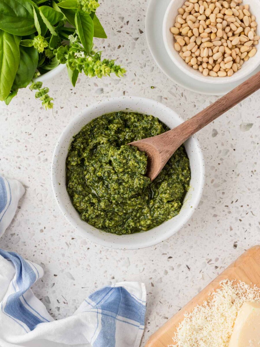 Homemade Fresh Basil Pesto Sauce Recipe - Spaghetti and Confetti